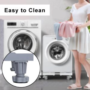 Fridge Stand Adjustable Washing Machine Stand Base With 4 Locking Rubber Wheels & Riser Feet Universal Washer and Dryer Stand Heavy Duty For Washing Machine, Dryer, Refrigerator, Laundry Pedestal