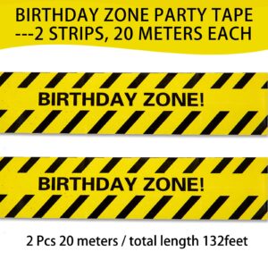 Kasyat 2 Rolls 132 Feet Construction Party Tape Construction Themed Party Tape Party Caution Tape for Construction Birthday Party Supplies Construction Decorations (Classic Style)