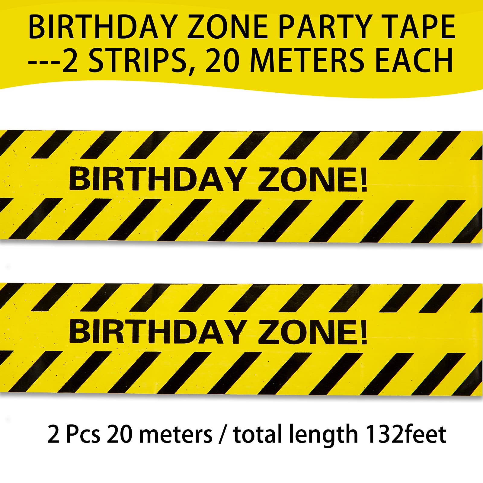 Kasyat 2 Rolls 132 Feet Construction Party Tape Construction Themed Party Tape Party Caution Tape for Construction Birthday Party Supplies Construction Decorations (Classic Style)