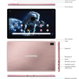 COMPAQ 11.6" 2 in 1 Android 11 Tablet 64GB Storage, 4GB RAM (Rose Gold)