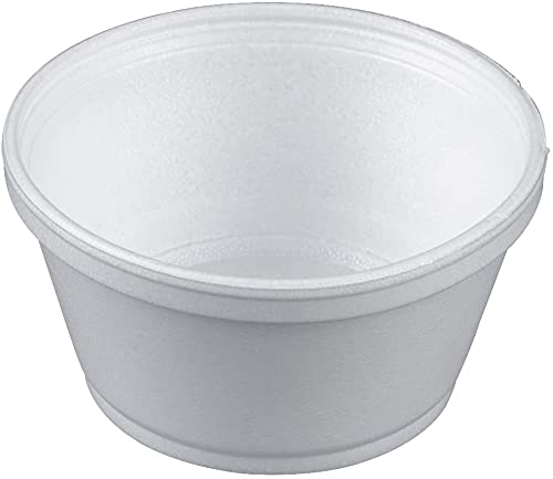 Mr. Miracle Foam Bowl with Lid for Hot and Cold Foods – 8 Ounce Disposable Soup Container with Vented Lid, Great for Ice Cream, Yogurt, Soup, Takeout [100 pack]