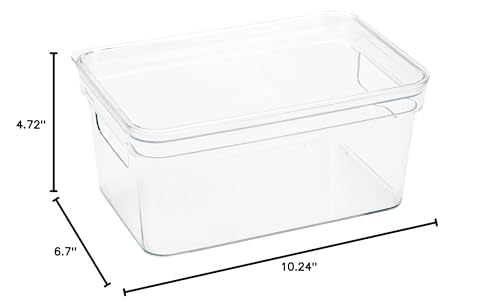 Simplify Small, Super Clear Lidded Storage Bin