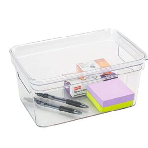 Simplify Small, Super Clear Lidded Storage Bin