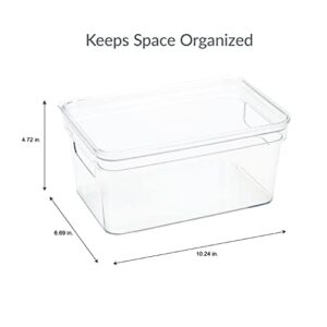 Simplify Small, Super Clear Lidded Storage Bin