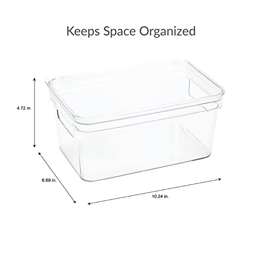 Simplify Small, Super Clear Lidded Storage Bin