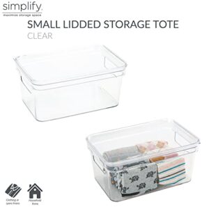 Simplify Small, Super Clear Lidded Storage Bin