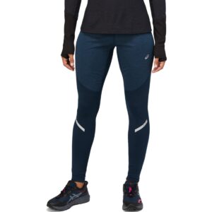 asics women's lite-show winter tight running apparel, m, french blue