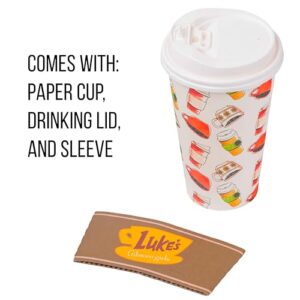 Silver Buffalo Gilmore Girls Lukes Logo 8pk Paper Travel Cup with Lid, 16 Ounces