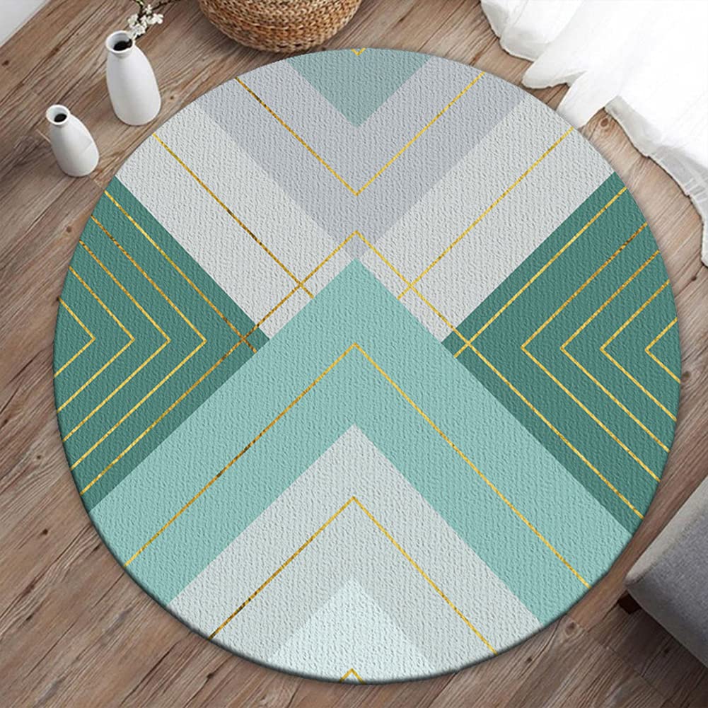 Decorative Round Rug with Pattern,Office Chair Mat Protector for Hardwood Tile Floor,Carpet Chair Mat Soft Area Rugs for Study Living Room,Multi-Purpose Anti-Slip Desk Chair Mat