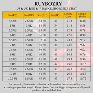 RUYBOZRY Women&Men Latin Dance Sneakers Lace-up Practice Closed Toe Modern Ballroom Salsa Teaching Low Heel Split Sole Dancing Shoes,Model-708W-LDDMD,Brown,7.5 US