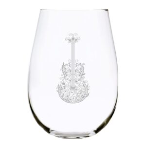 guitar stemless wine glass (g2)