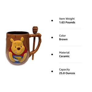 Disney Parks Exclusive - Ceramic Coffee Mug - Winnie the Pooh Sculpted with Honey Stick Stirrer, 25 ounces