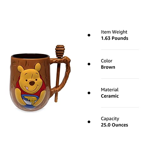 Disney Parks Exclusive - Ceramic Coffee Mug - Winnie the Pooh Sculpted with Honey Stick Stirrer, 25 ounces