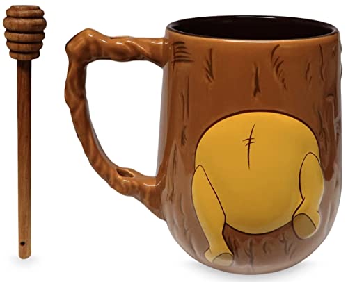 Disney Parks Exclusive - Ceramic Coffee Mug - Winnie the Pooh Sculpted with Honey Stick Stirrer, 25 ounces