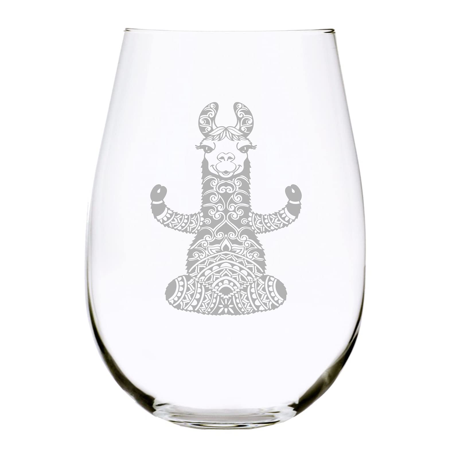 Llama yoga Stemless wine glass, 17 oz.