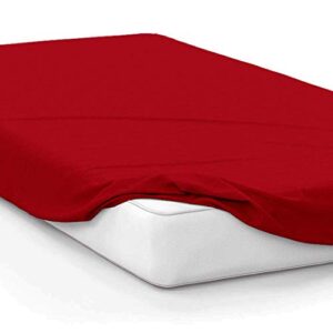 D&D 500TC Bed 3 PC's Cot Set - 30" x 80" Burgundy Solid 1 Cot Fitted Sheet, 1 Cot Flat & 1 Pillowcase - Cot Mattress 4"-8" Deep - Perfect for Narrow Twin/Cot/Rv Bunk/Guest Bed/Camping Cot