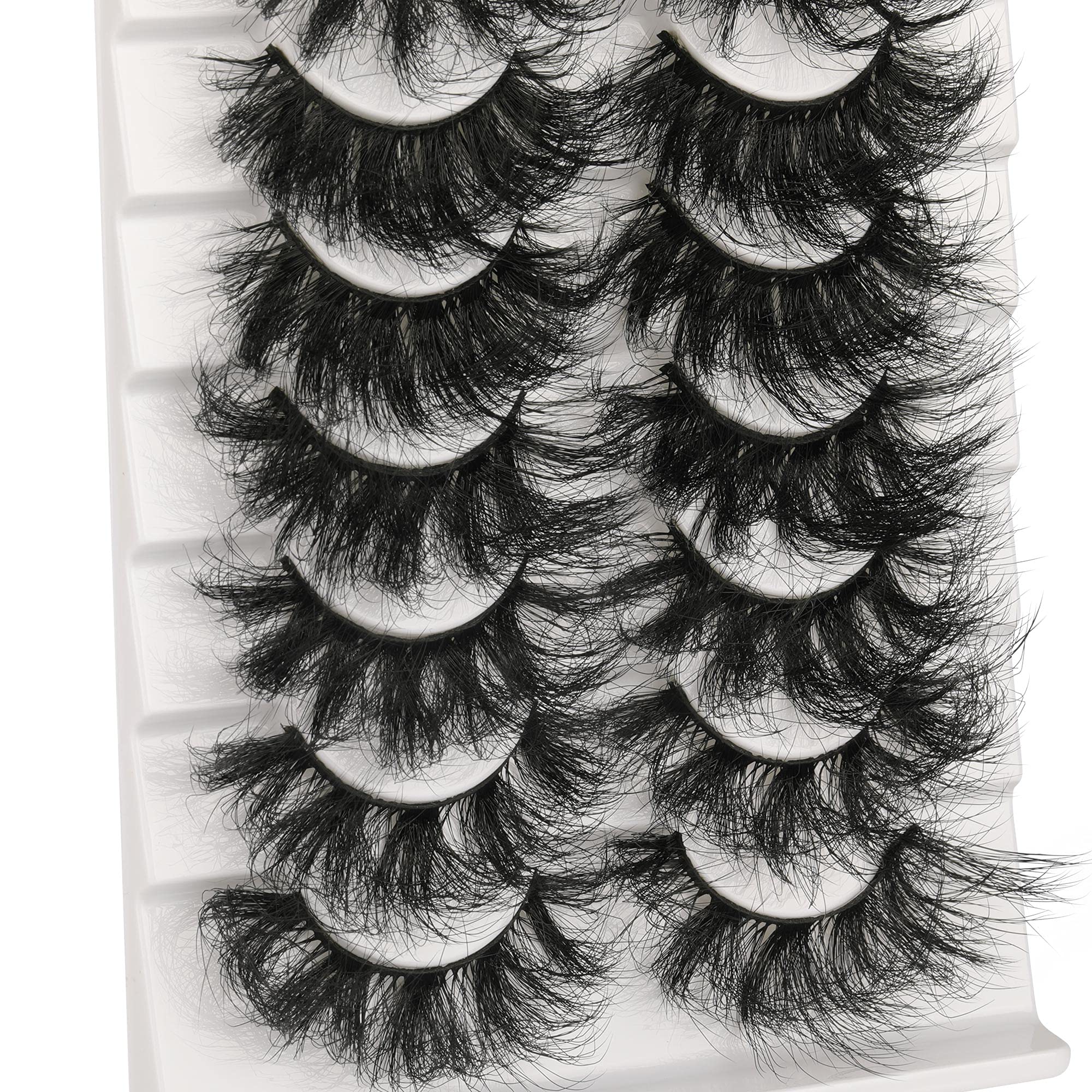 Mink Lashes Dramatic Eyelashes 10 Pairs 5 Styles Fluffy Thick Long 8D Volume False Eye Lashes Pack 22mm Wispy Strip Curly Fake Eyelashes by HeyAlice