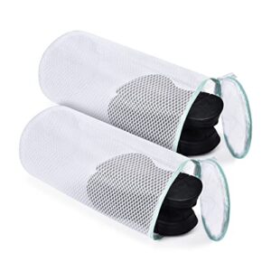 otraki shoe washing bag 7 x 15 inch shoe bag washing machine 2 pack shoes washer bag durable sneaker mesh laundry bag multi-functional polyester net for sneakers flat shoes