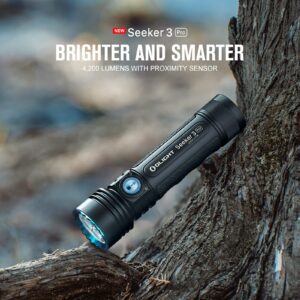 OLIGHT Seeker 3 Pro 4200 Lumens Ultra-Bright LED Flashlight, MCC3 Rechargeable High Lumen Flashlights for Outdoor, Searching, Camping, Hiking (Black)