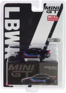 tsm model m4 lb works black with m stripes limited edition to 7800 pieces worldwide 1/64 diecast model car by true scale miniatures mgt00306, mgt00306-mj