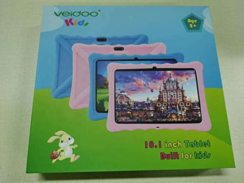 Veidoo Kids Tablet, 10.1 inch Android 10 Tablet Pc with WiFi 2GB RAM 32GB ROM Toddlers Tablet, Google Play Parental Control APP Children's Tablet for Kids(Pink)