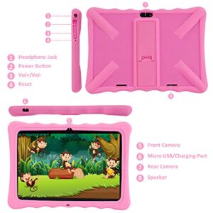 Veidoo Kids Tablet, 10.1 inch Android 10 Tablet Pc with WiFi 2GB RAM 32GB ROM Toddlers Tablet, Google Play Parental Control APP Children's Tablet for Kids(Pink)