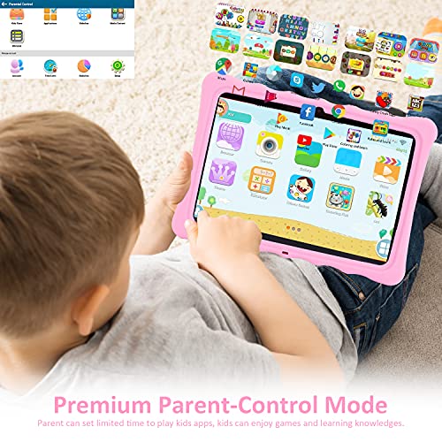 Veidoo Kids Tablet, 10.1 inch Android 10 Tablet Pc with WiFi 2GB RAM 32GB ROM Toddlers Tablet, Google Play Parental Control APP Children's Tablet for Kids(Pink)