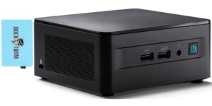 intel nuc 12 pro kit mini desktop pc i5-1240p 4-core, 64gb ram, 512gb pcie ssd, iris xe, wifi 6, bt 5.2, ethernet lan (rj-45), win 10 pro with hub