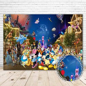 youran disneyland main street backdrop 7x5 happy birthday pink disneyland castle all character background for kids vinyl classic disneyland poster for bedroom decor