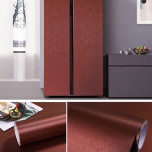 Maroon Metal Contact Paper 16" x 117" Peel and Stick Brushed Film Drawer Countertop Sticker Self Adhesive Shelf Paper Drawer Liner