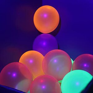 12inch Neon Glow Party Balloons UV Black Light Balloons Glow in the dark Luminous Helium Latex Balloon Birthday Decorations Wedding Glow Party Supplies Blacklight Reactive Fluorescent Balloons (60pcs)