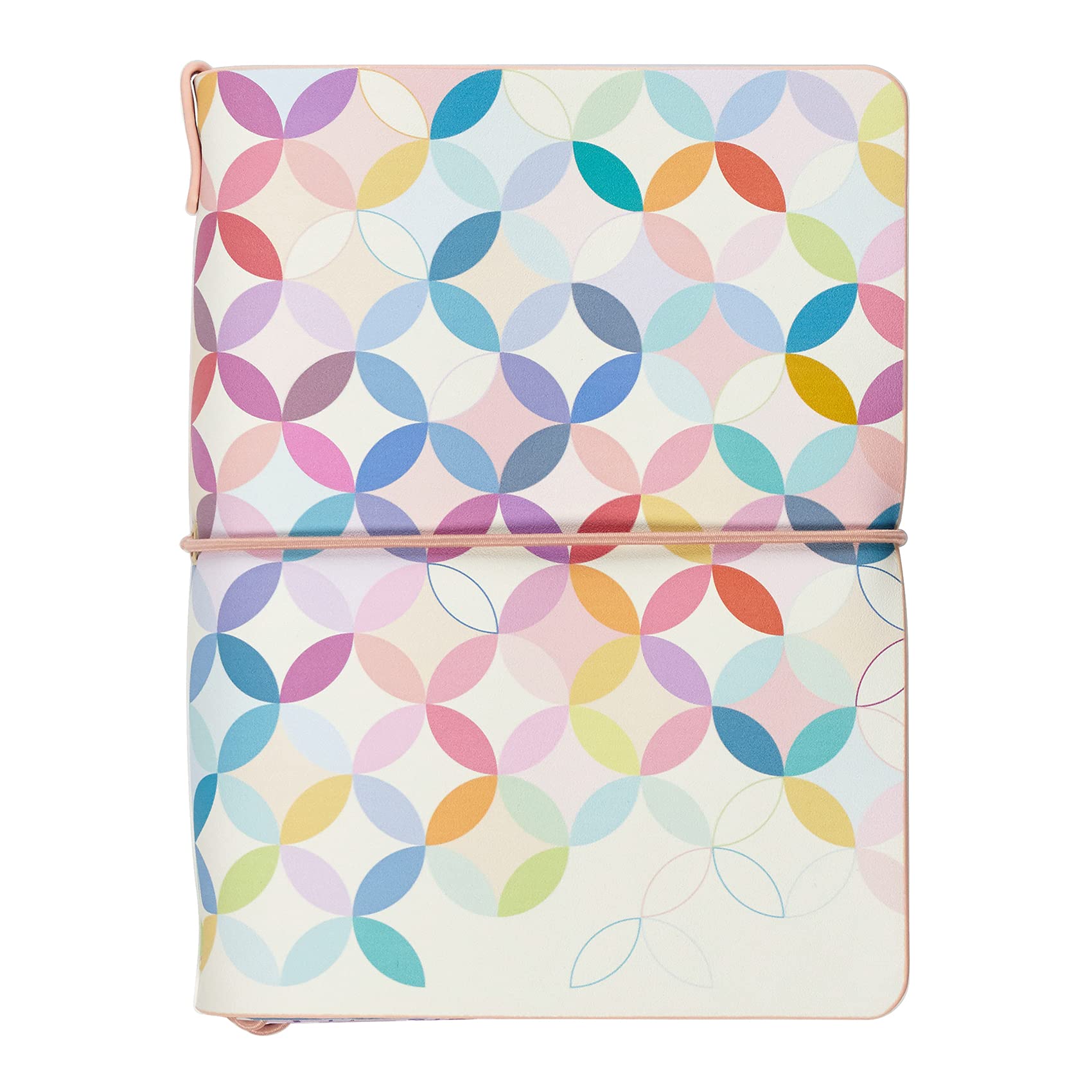 Erin Condren On The Go Folio - Cover & Protector - Small Holder Case - Protect Planners & Journals - Great with Petite Planners & Journals - Elastic Band - Small, Mid Century Circles