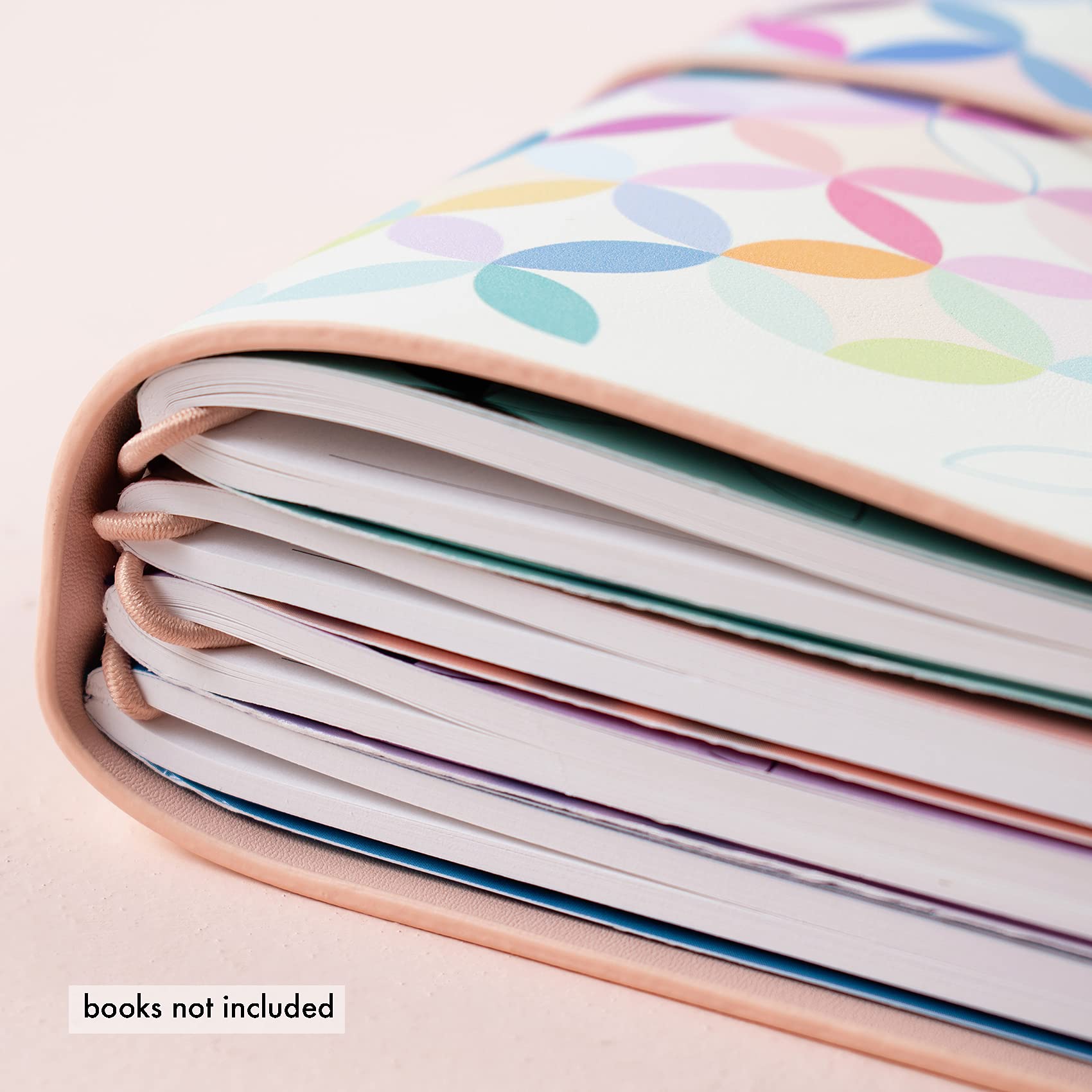 Erin Condren On The Go Folio - Cover & Protector - Small Holder Case - Protect Planners & Journals - Great with Petite Planners & Journals - Elastic Band - Small, Mid Century Circles