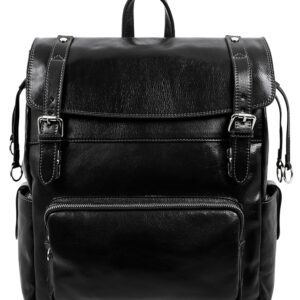 Time Resistance Leather Backpack Travel Bag Carry On Full Grain Real Leather Bag