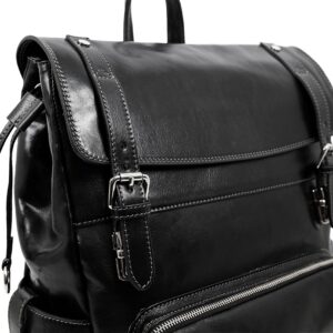 Time Resistance Leather Backpack Travel Bag Carry On Full Grain Real Leather Bag