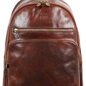 Time Resistance Leather Backpack Vintage Rucksack Purse for Laptop