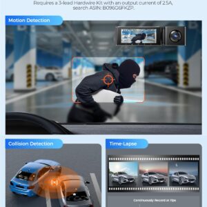 AZDOME M550 3 Channel Dash Cam with 3-Lead Mini USB Hardwire Kit (JYX02)