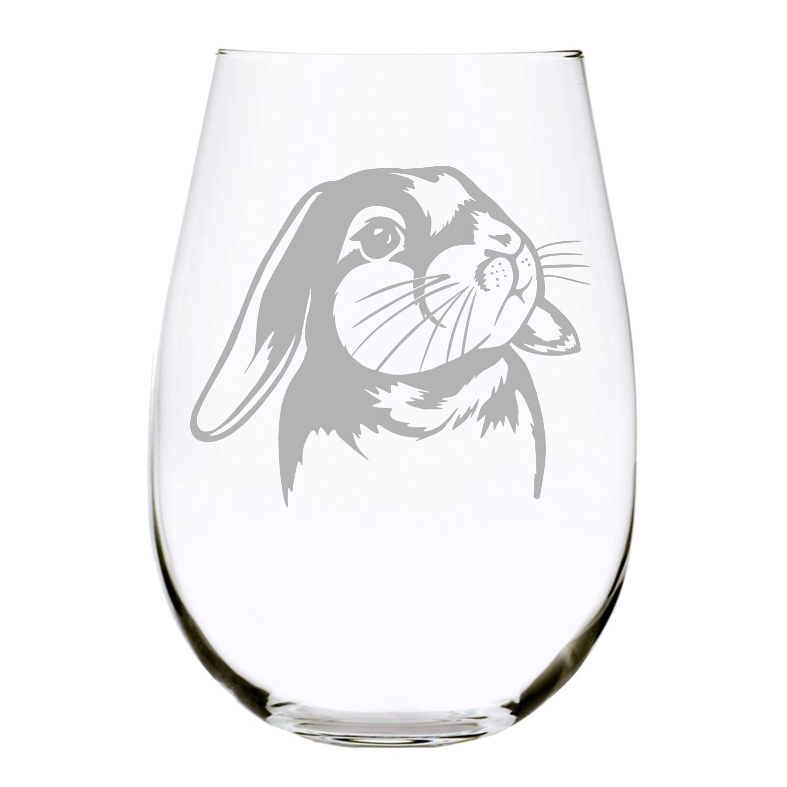 C & M Personal Gifts- Easter Bunny Stemless wine glass, 17 oz. (B1)