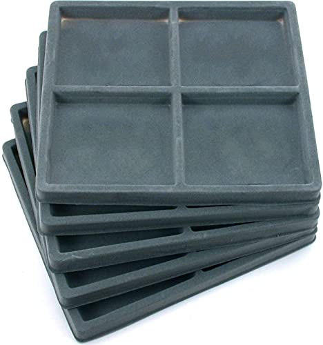 RJ Displays 5 Pack Grey 4 Compartment Slot 1/2 Size Jewelry Display Tray Inserts Gemstones Jewelry Display Retail store Tradeshow