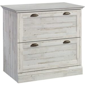 sauder barrister lane 2-drawer lateral file cabinet in white plank, white plank finish