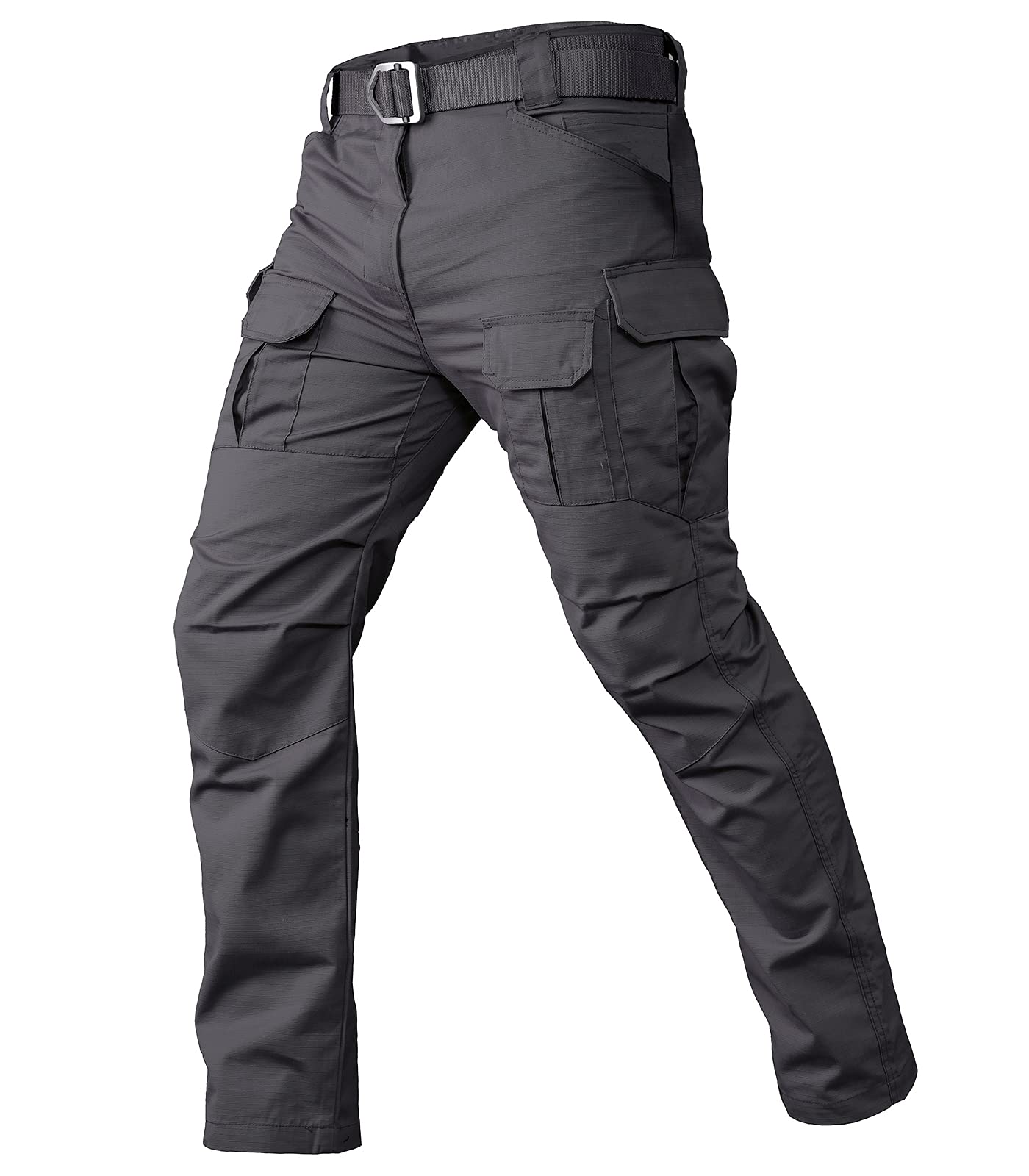 CARWORNIC Gear Men's Tactical Cargo Pants Waterpoof Lightweight Rip Stop EDC Military Combat Trousers Dark Grey