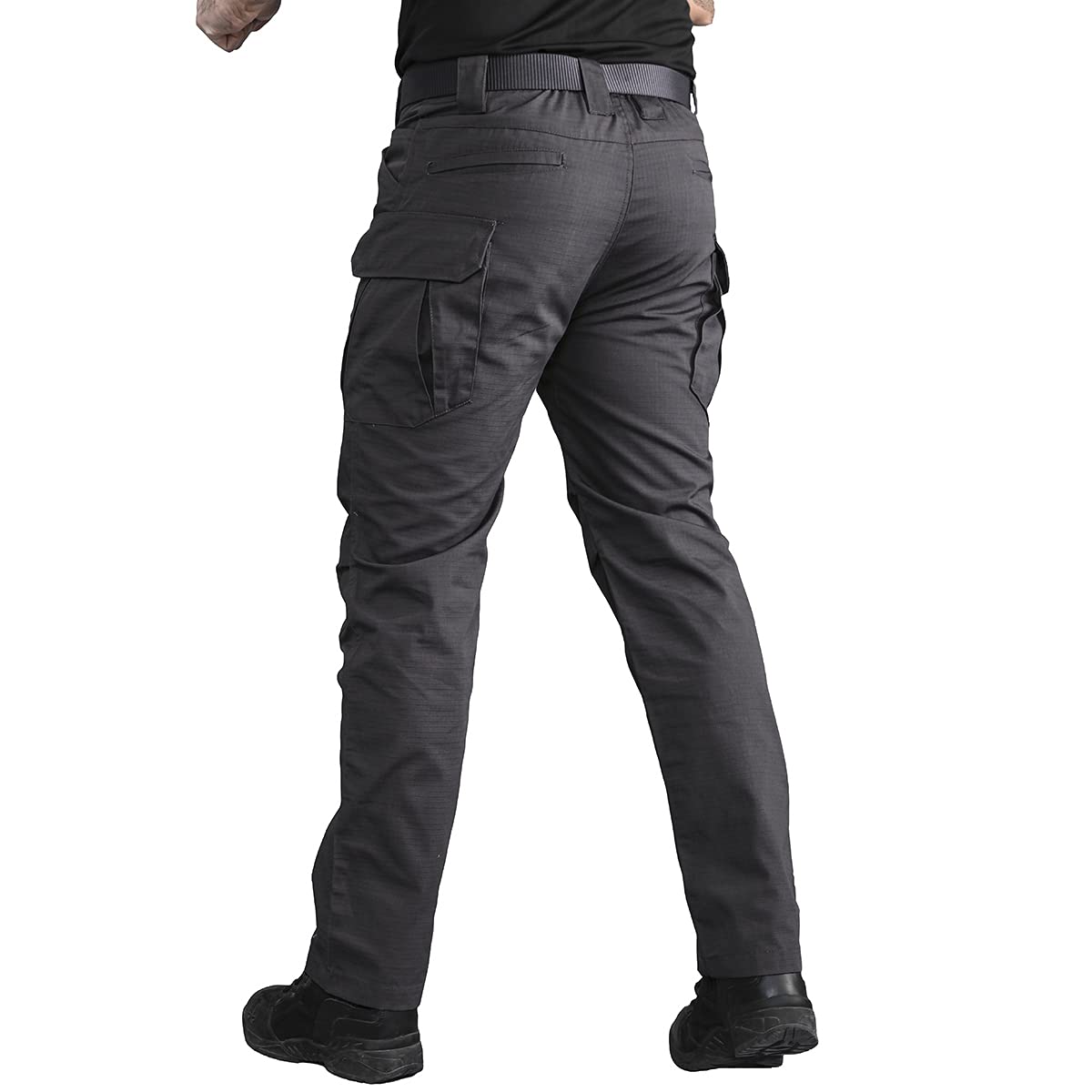 CARWORNIC Gear Men's Tactical Cargo Pants Waterpoof Lightweight Rip Stop EDC Military Combat Trousers Dark Grey