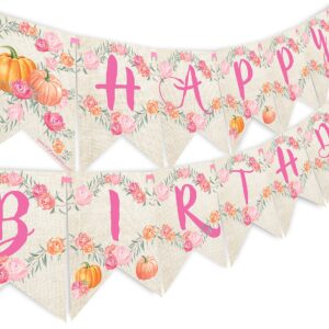 Little Pumpkin Happy Birthday Banner - Pumpkin Party Supplies - Pumpkin Party Decorations - Pumpkin Birthday Party Supplies - Little Pumpkin Birthday