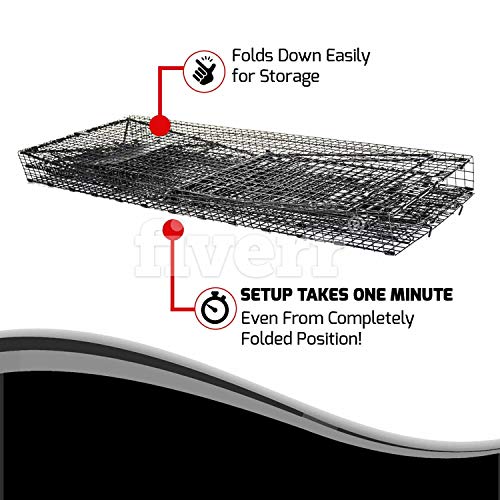 Humane Way Folding 50 Inch Live Humane Animal Trap - Safe Traps for All Animals - Dogs, Raccoons, Cats, Groundhogs, Opossums, Coyote, Bobcat - 50"x20"x26"