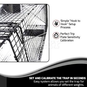 Humane Way Folding 50 Inch Live Humane Animal Trap - Safe Traps for All Animals - Dogs, Raccoons, Cats, Groundhogs, Opossums, Coyote, Bobcat - 50"x20"x26"