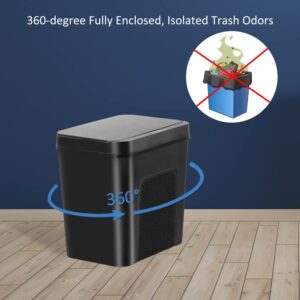 Bathroom Trash Can with Lid - Touchless 2.5 Gallon Automatic Motion Sensor Smart Trash Bin, Slim Plastic Narrow Garbage Can for Bathroom, Kitchen, Office, Bedroom, Recycle Black