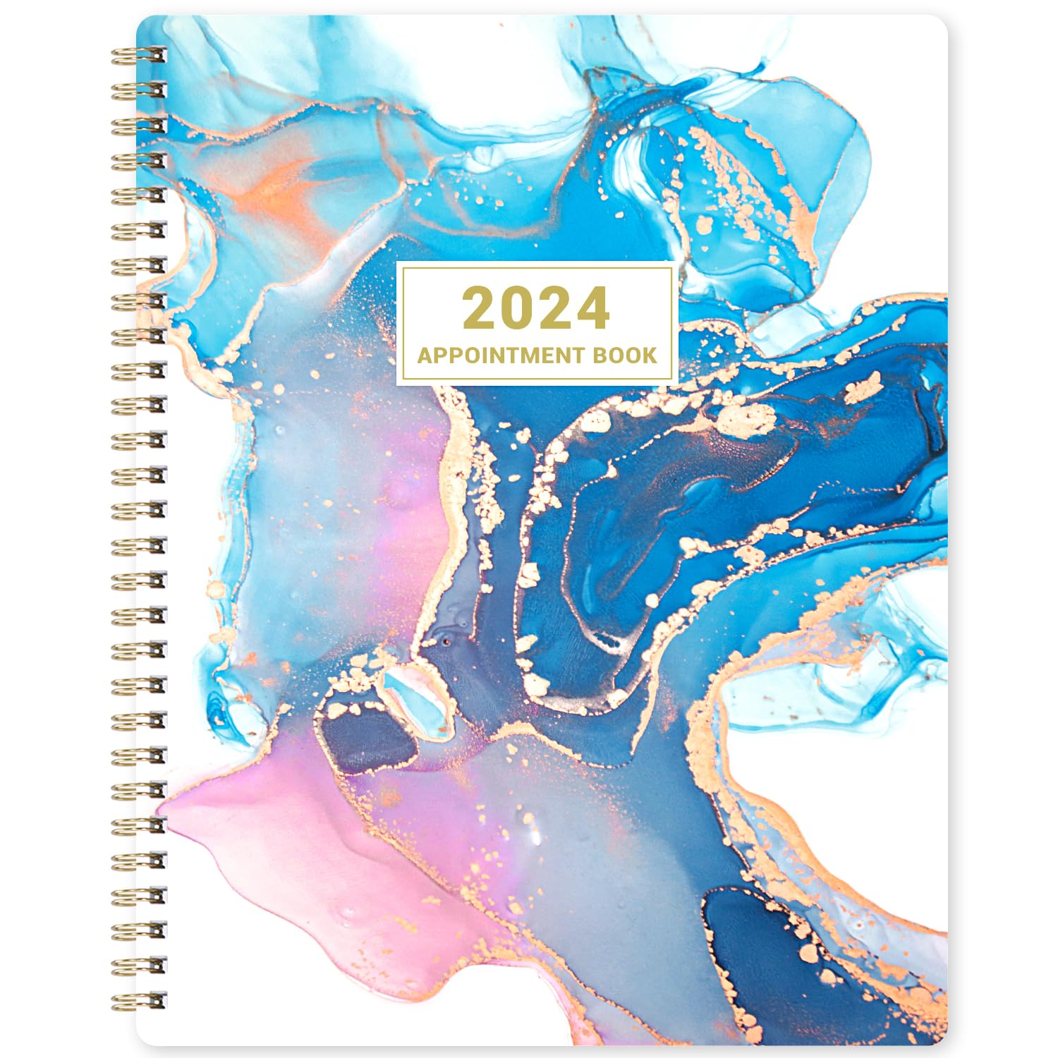 2024 Weekly Appointment Book & Planner - 2024 Daily Hourly Planner, January 2024 - Decmber 2024, 8" x 10", 30-Minute Interval Appointment Book 2024 with Thick Paper - Contrast Watercolor