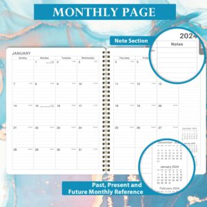 2024 Weekly Appointment Book & Planner - 2024 Daily Hourly Planner, January 2024 - Decmber 2024, 8" x 10", 30-Minute Interval Appointment Book 2024 with Thick Paper - Contrast Watercolor