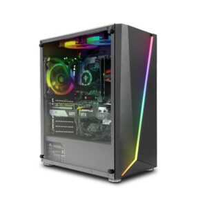 yeyian kunai x12 gaming pc desktop computer, intel i7-11700f 8-core 2.5ghz, geforce rtx 3060 ti 8gb gddr6, 1tb nvme ssd, 16gb ddr4 3200mhz, argb fans, windows 11, wifi 5, bt 5.0, 650w gold psu