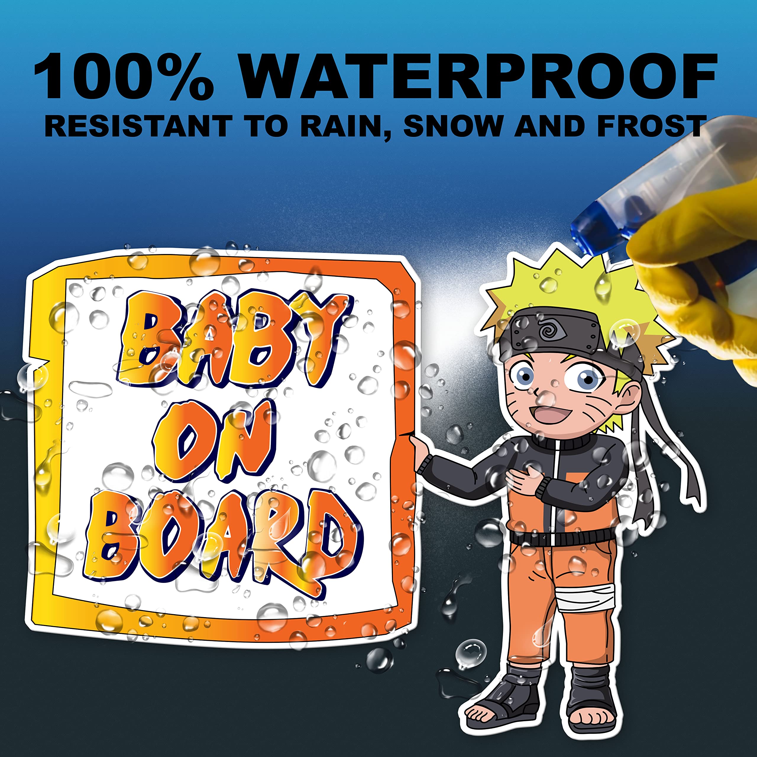 Baby on Board Sign Super Funny Cartoon Sticker to Caution Drivers by Placing Warning Decals on Car Accessories Windows Bumpers for Safety Measures Perfectly Designed Anime in |5" Height X 7" Width|